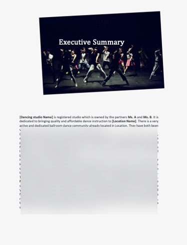 Dance Studio Business Plan - Oak Business Consultant