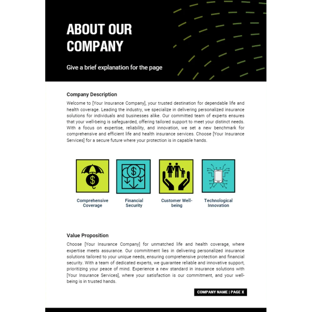 Life and Health Insurance Agency Business Plan Template