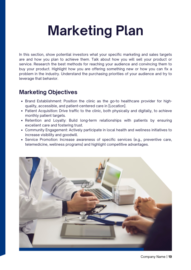 Medical Clinic Business Plan Template - Oak Business Consultant