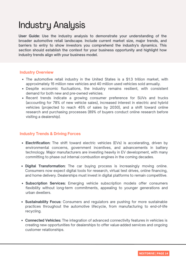 Car Dealer Business Plan - Oak Business Consultant