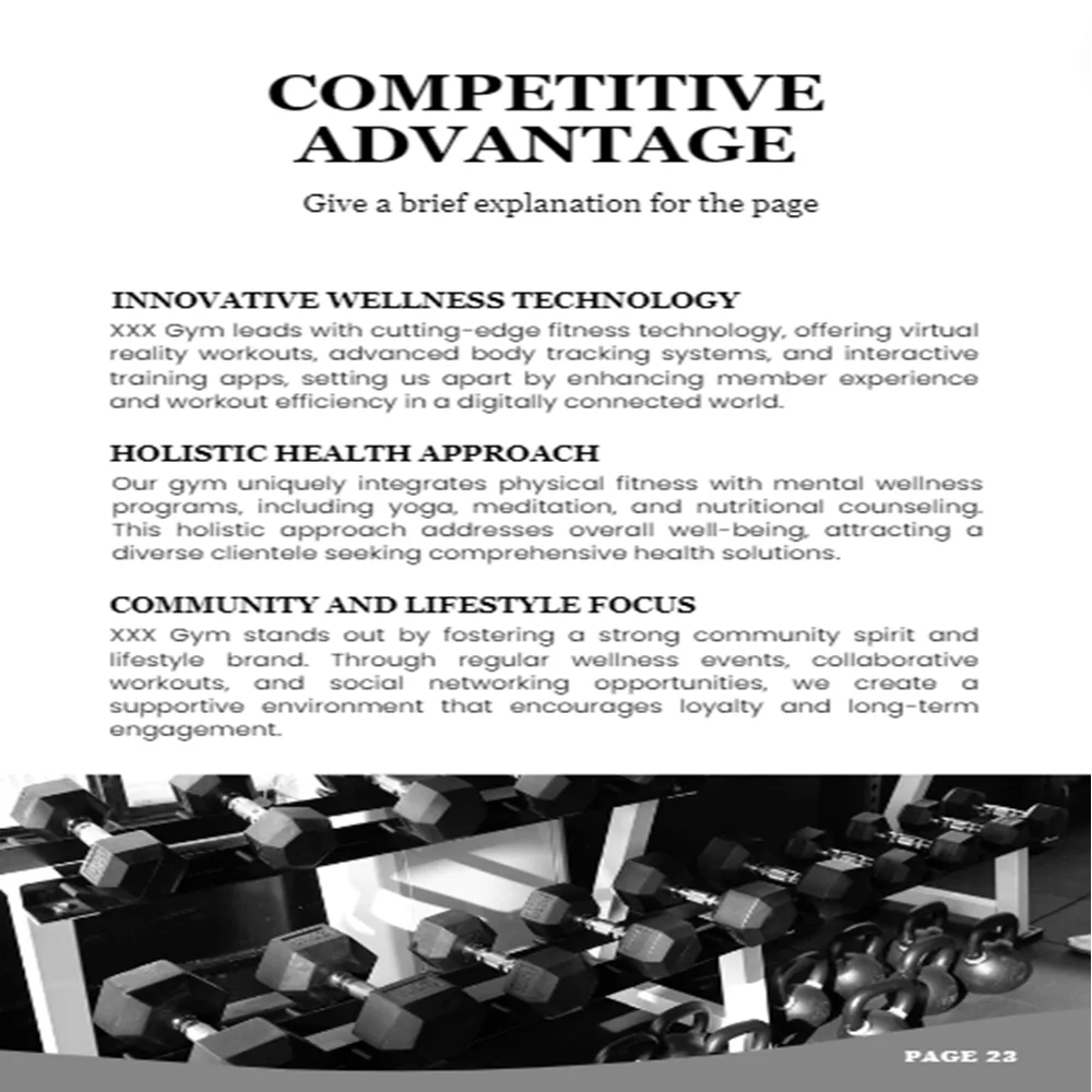 Gym Business Plan - Oak Business Consultant