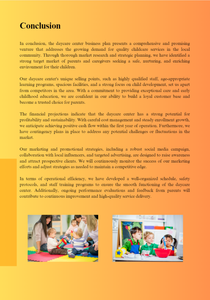 Day Care Business Plan - Oak Business Consultant