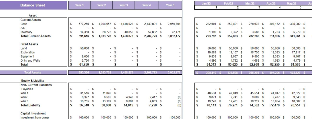 Oil and Gas Financial Model Excel Template - Oak Business Consultant