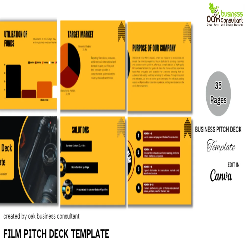 Film Pitch Deck Template - Oak Business Consultant