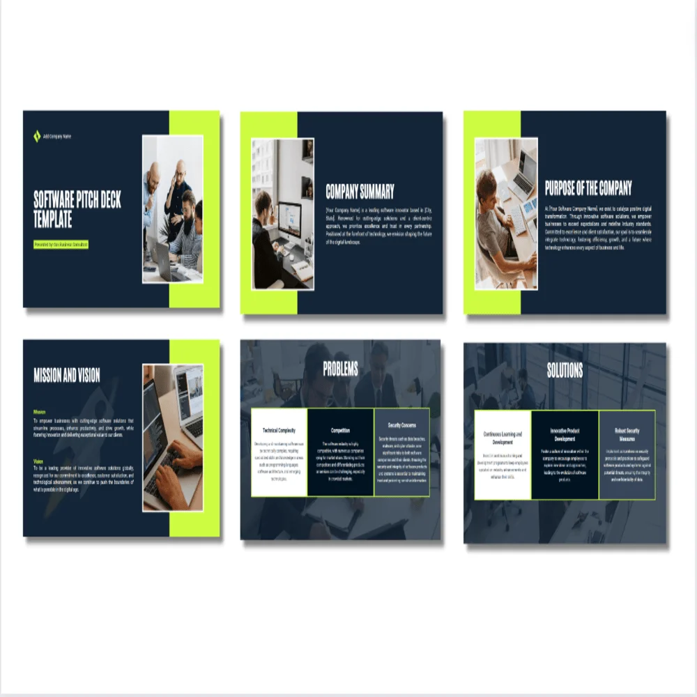 Software Pitch Deck Template - Oak Business Consultant