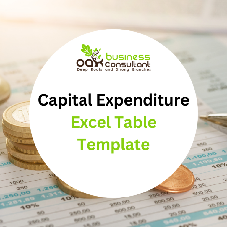 Capital Expenditure Excel Table Template - Oak Business Consultant