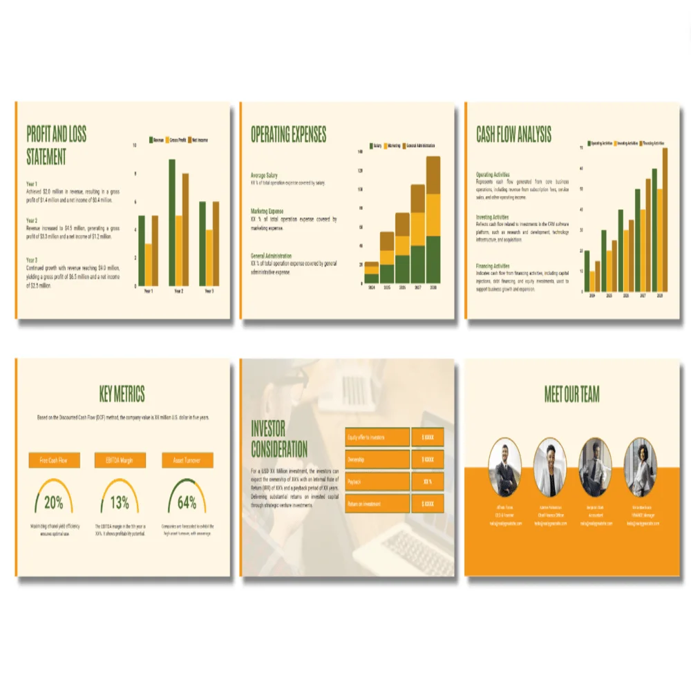 Organic Meal Business Pitch Deck Template - Oak Business Consultant