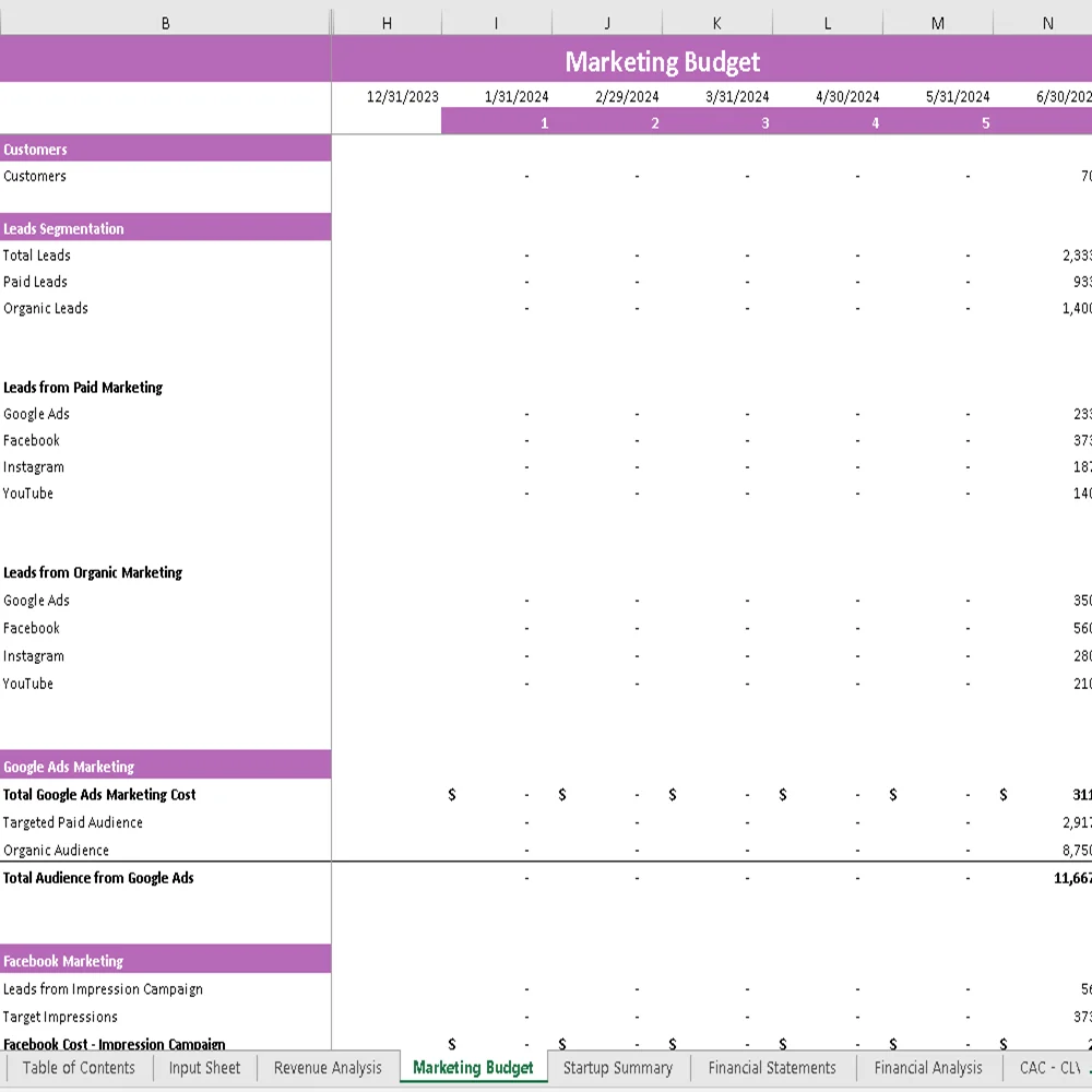 Rock-Climbing Gym Excel Financial Model - Oak Business Consultant