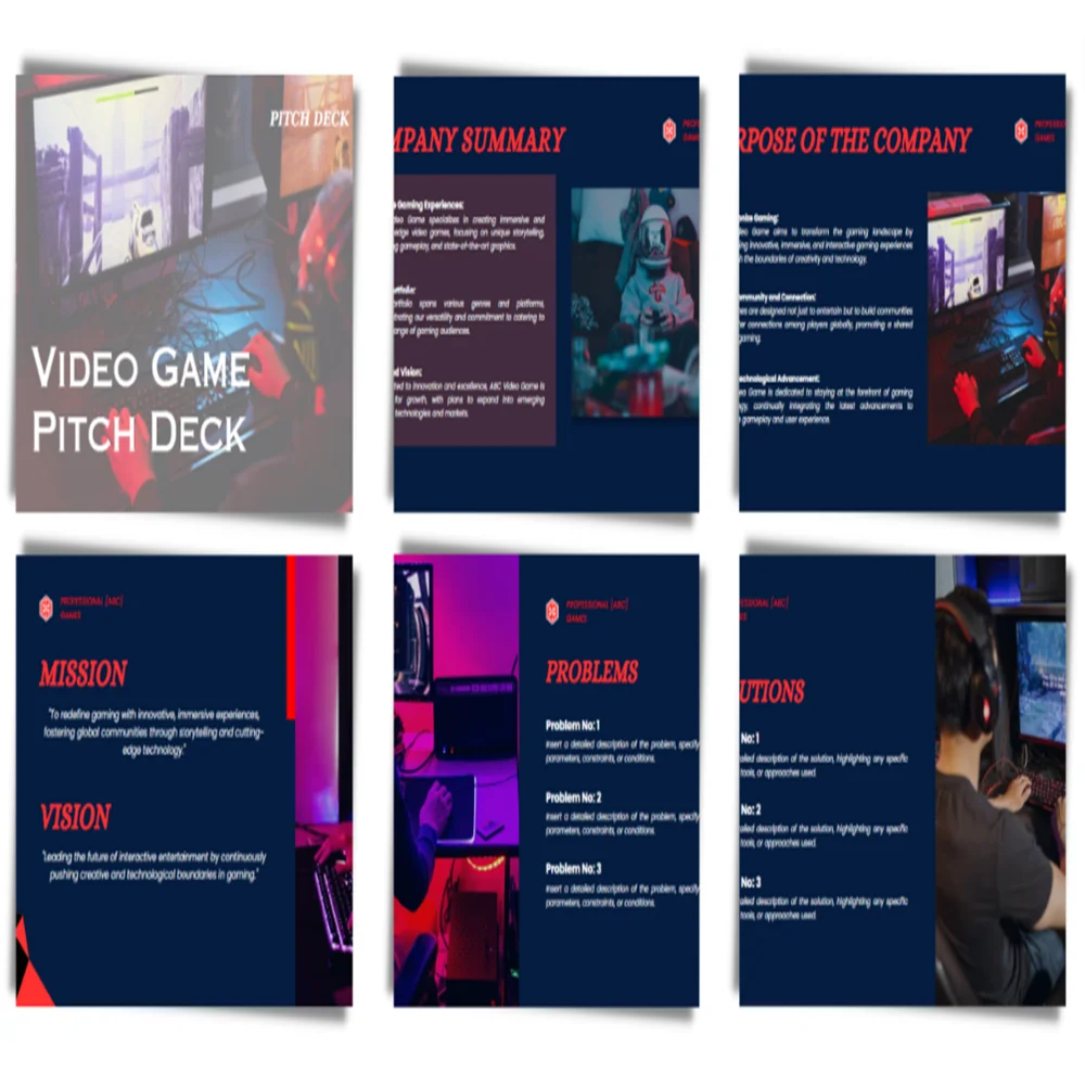 Video Game Pitch Deck Template - Oak Business Consultant