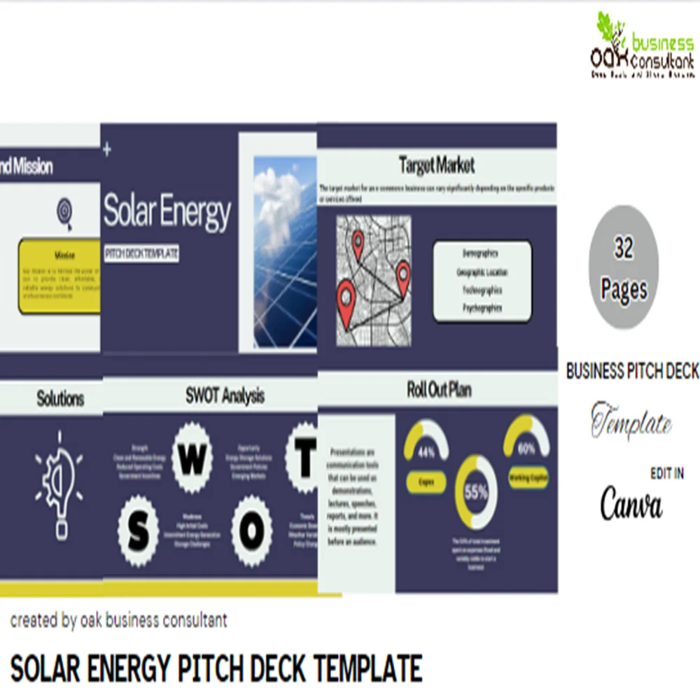 Solar Energy Pitch Deck - Oak Business Consultant
