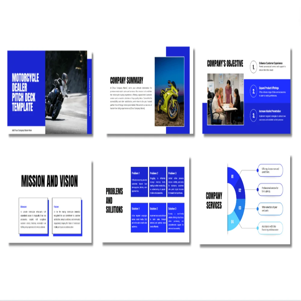 Motorcycle Dealer Pitch Deck - Oak Business Consultant