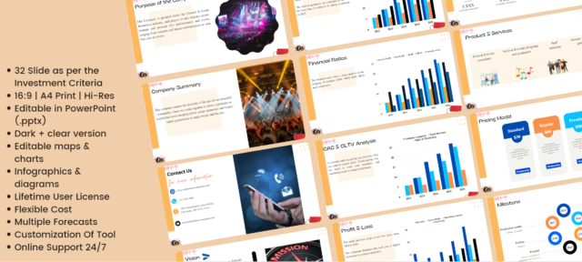 Music Festival Pitch Deck Template - Oak Business Consultant