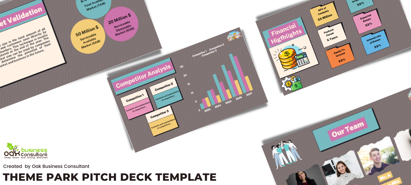 Theme Park Pitch Deck - Oak Business Consultant