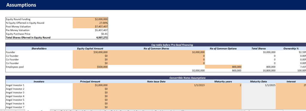 Convertible Note Calculator Excel Template - Oak Business Consultant