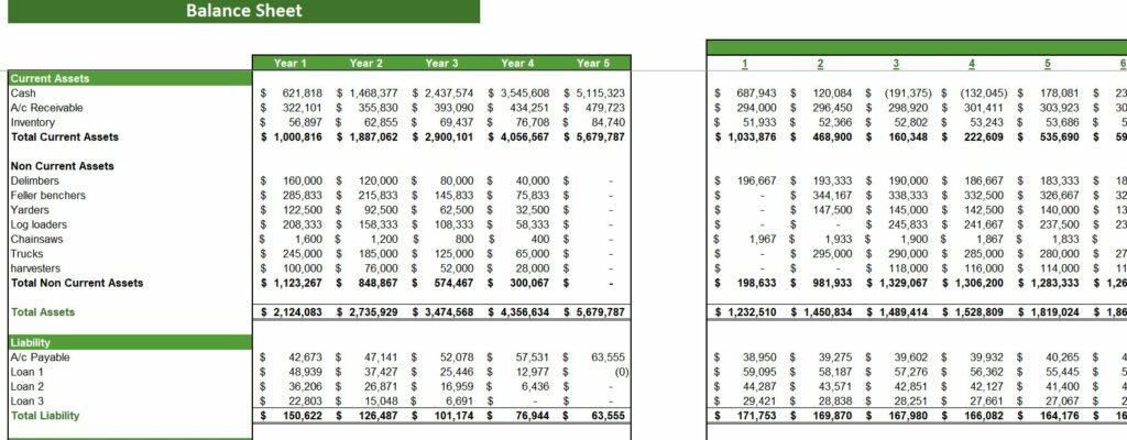 Logging Excel Financial Model - Oak Business Consultant
