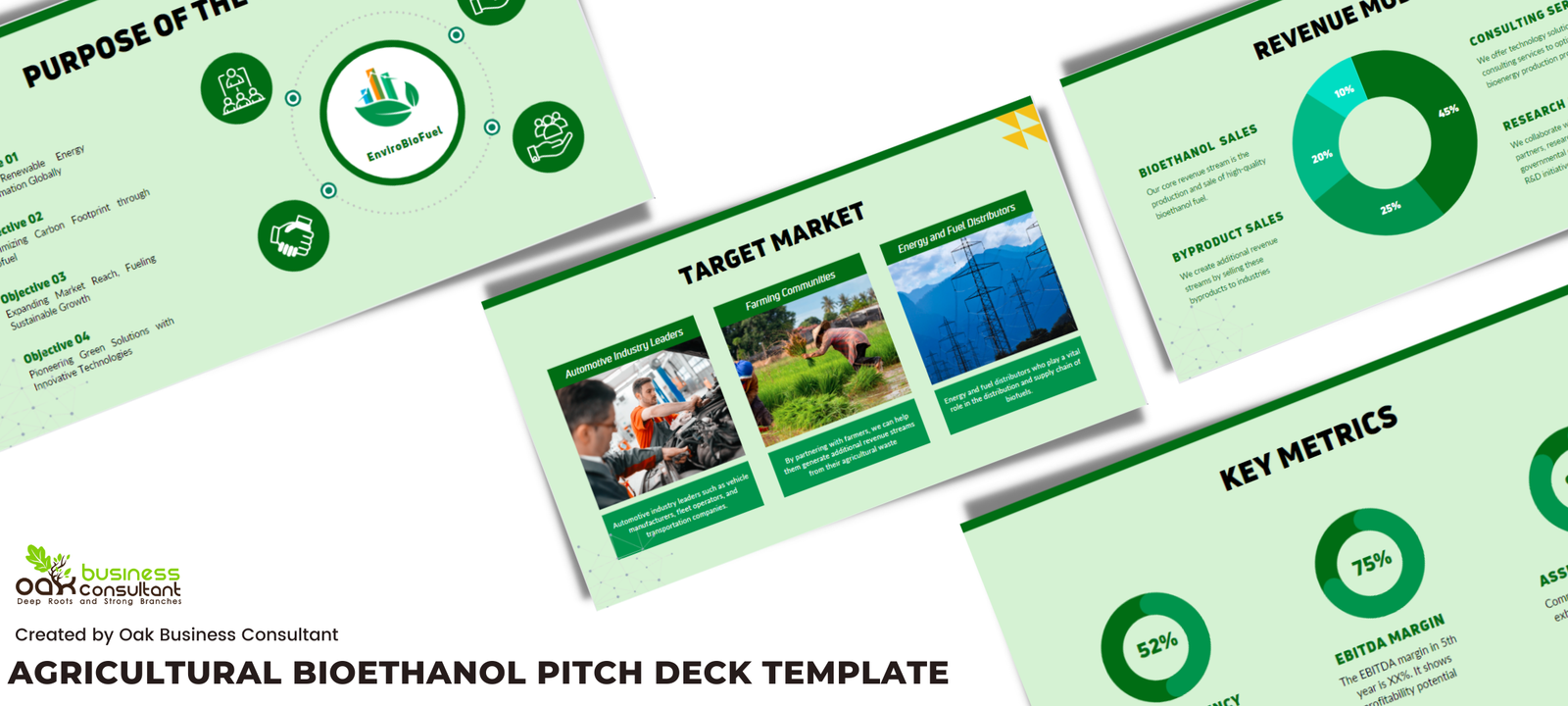 Agricultural Bioethanol Pitch Deck Template - Oak Business Consultant