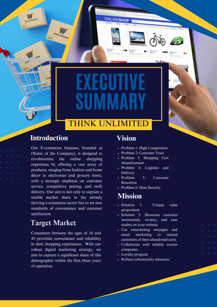 E-commerce Business Plan Template - Oak Business Consultant