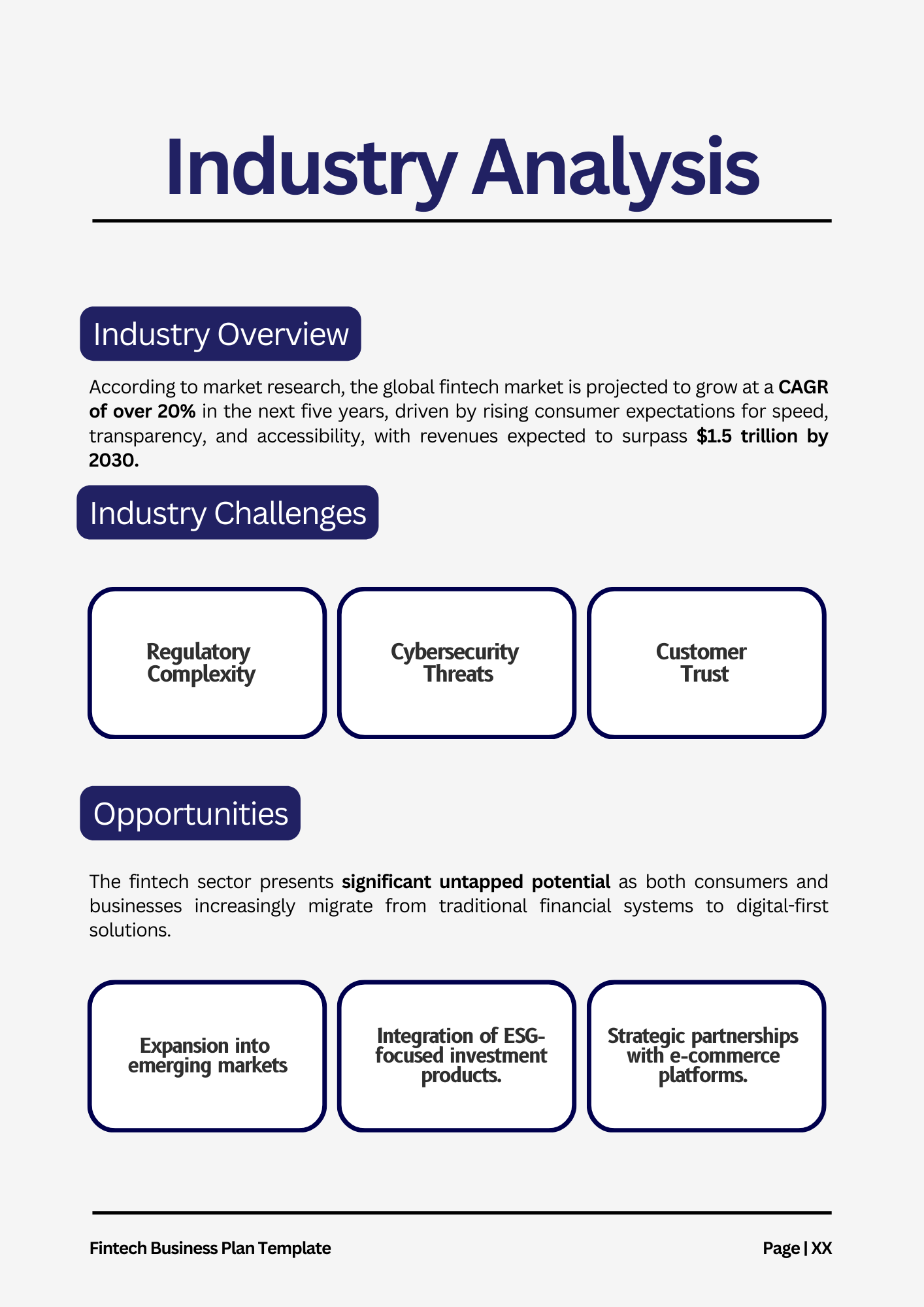 Fintech Business Plan Template - Oak Business Consultant