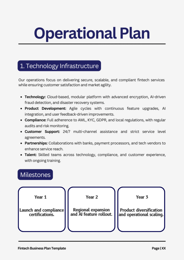 Fintech Business Plan Template - Oak Business Consultant