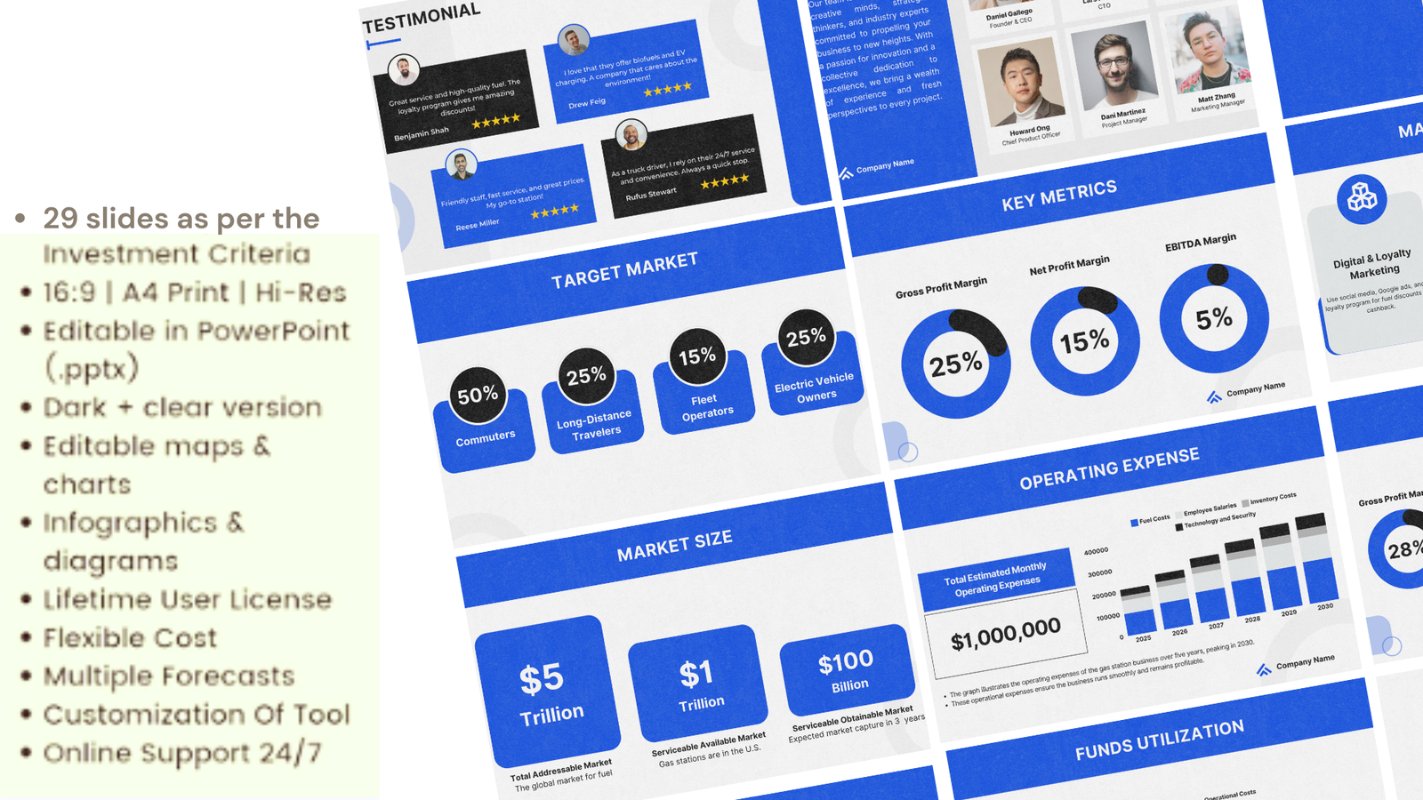 Gas Station Pitch Deck Template - Oak Business Consultant