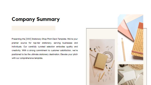 Stationery Shop Pitch Deck Template - Oak Business Consultant