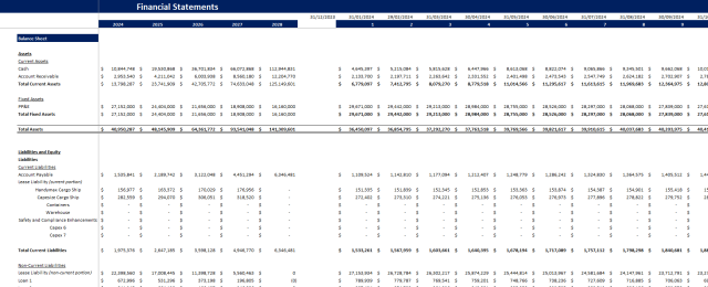 Vessel Voyage Excel Financial Model Projection Template
