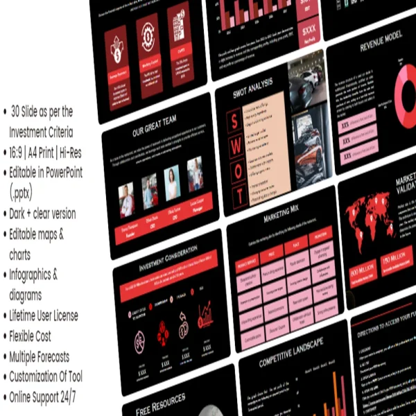 Online Used Car Dealer Pitch Deck Template - Oak Business Consultant