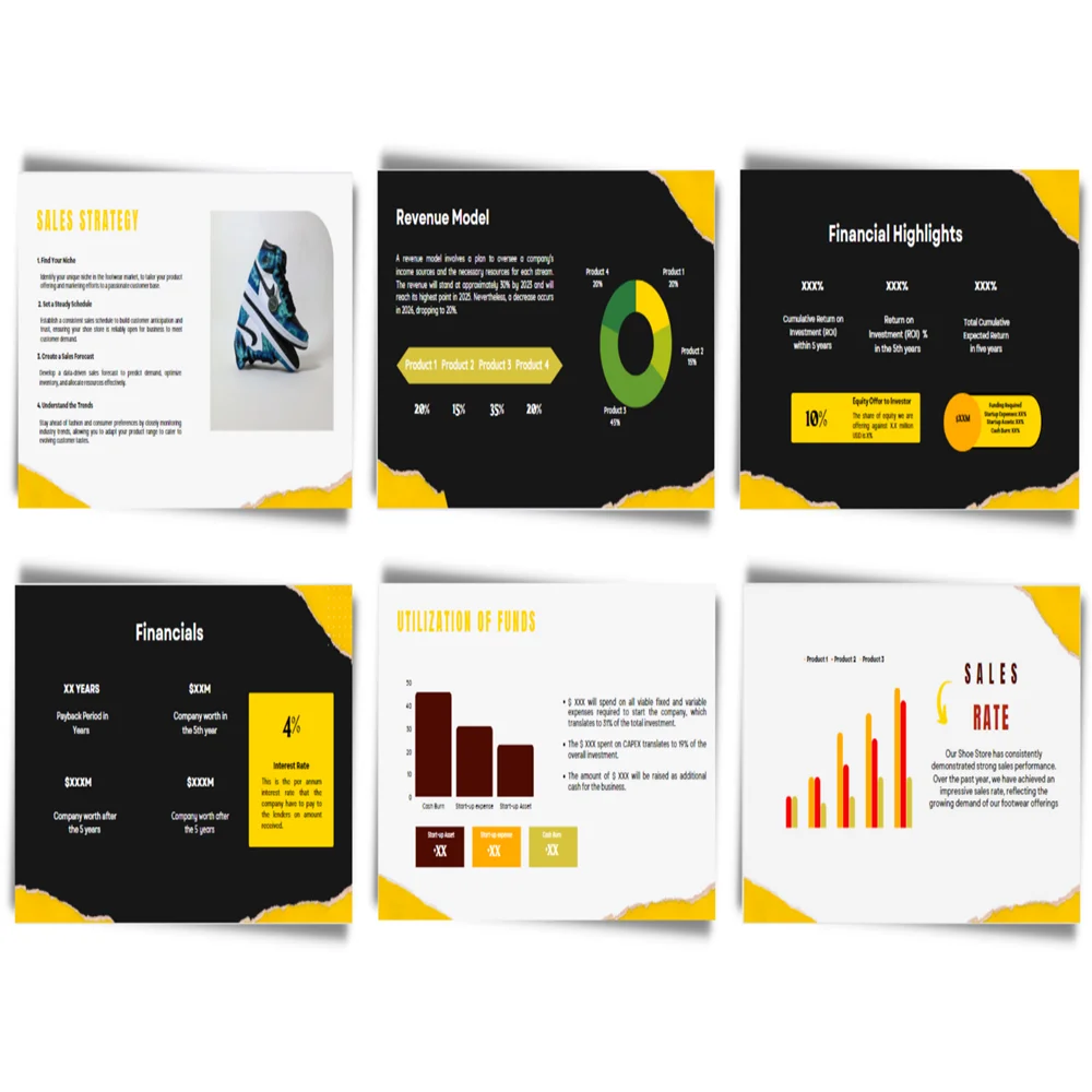 Shoe Store Pitch Deck Template - Oak Business Consultant