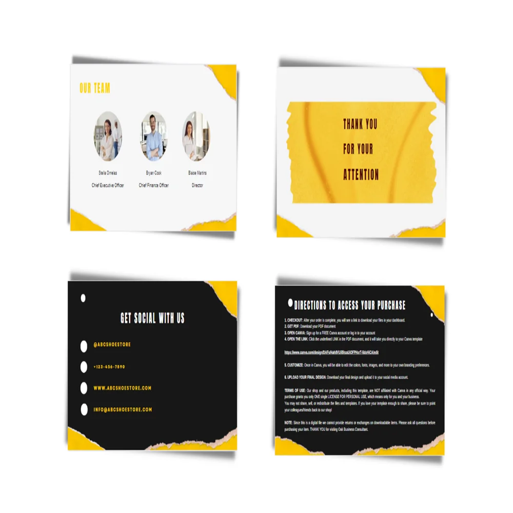 Shoe Store Pitch Deck Template - Oak Business Consultant