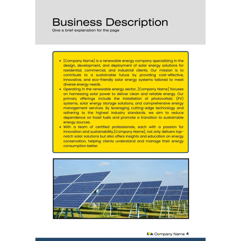 Solar Energy Business Plan Template - Oak Business Consultant
