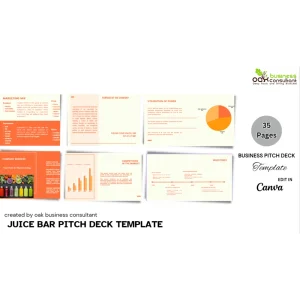 Juice Bar Pitch Deck Template - Oak Business Consultant