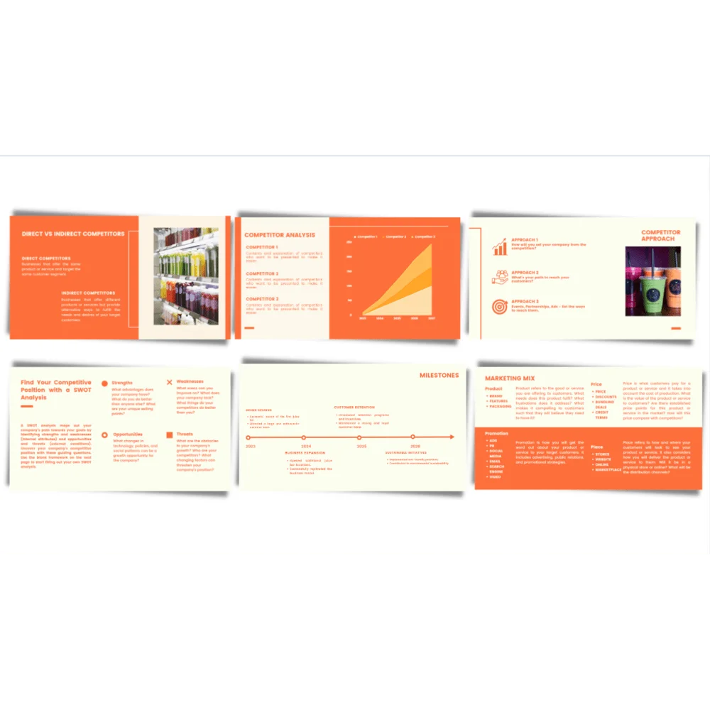 Juice Bar Pitch Deck Template - Oak Business Consultant