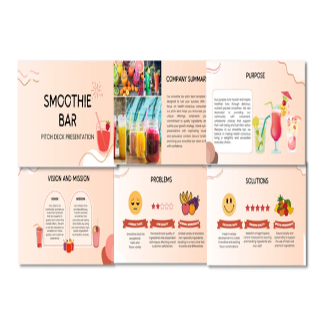 Smoothie Bar Pitch Deck Template - Oak Business Consultant