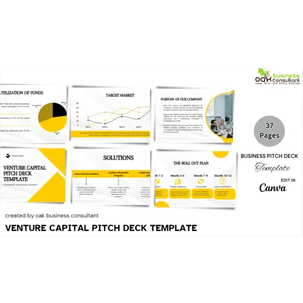 Venture Capital Pitch Deck Template - Oak Business Consultant
