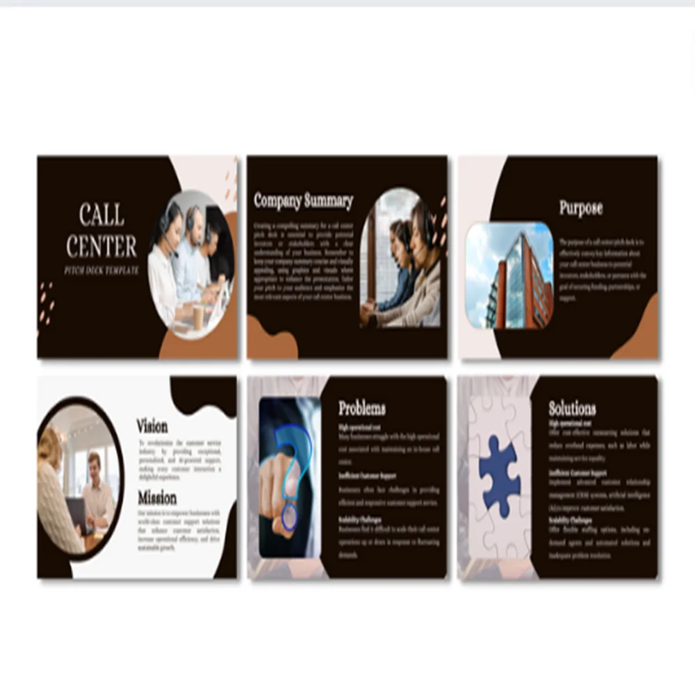 Call Center Pitch Deck Template - Oak Business Consultant