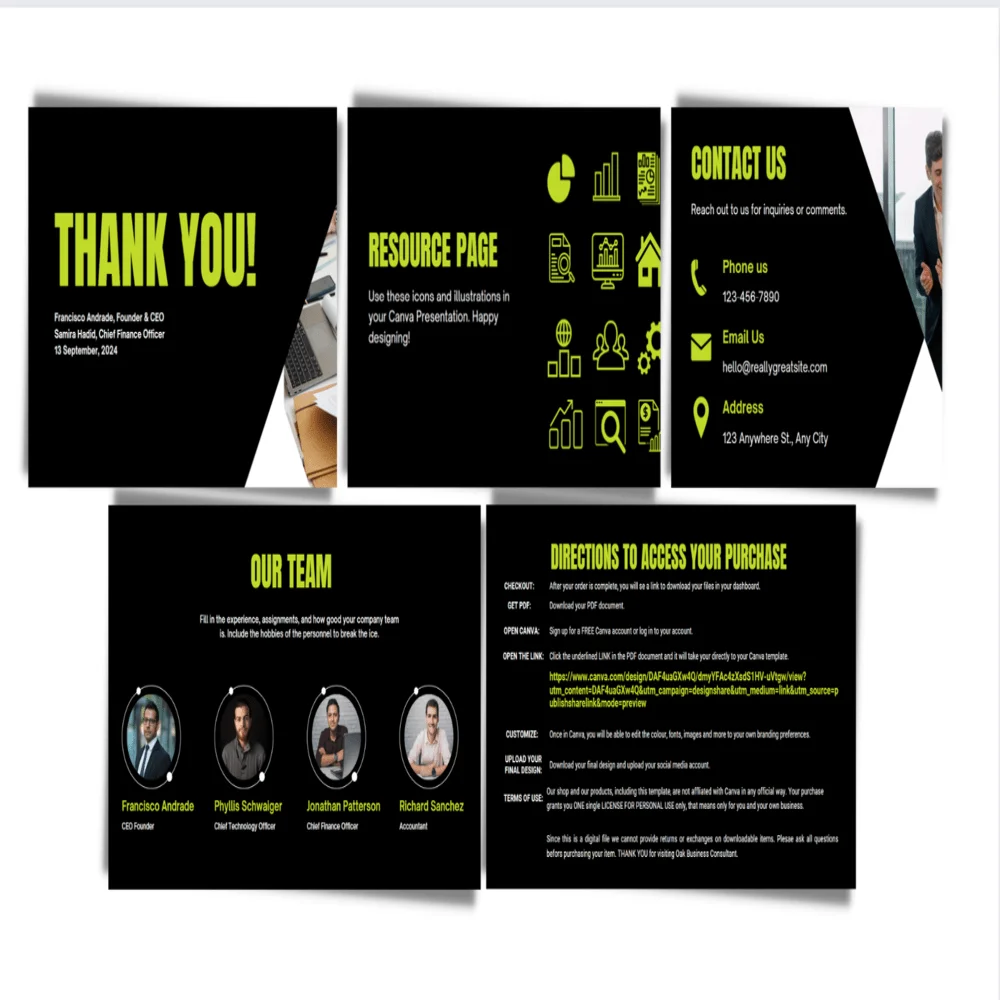 Employment Placement Agency Pitch Deck Template - Oak Business Consultant