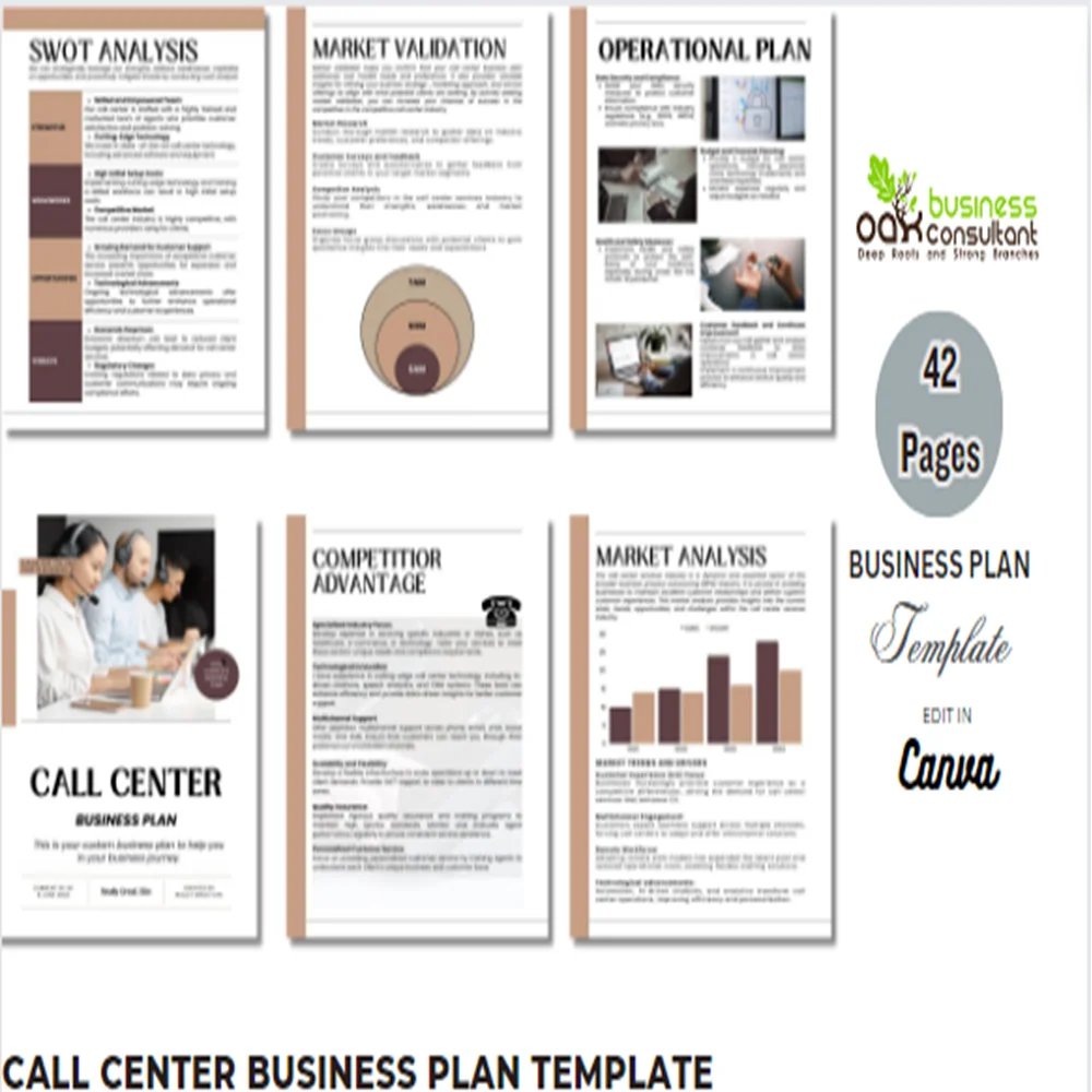 Call Center Pitch Deck Template - Oak Business Consultant