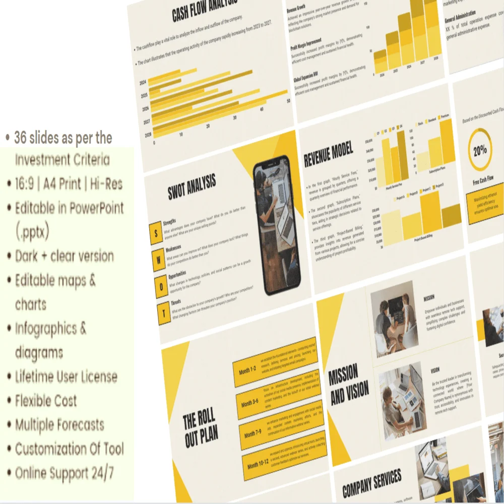 Remote Tech Support Pitch Deck Template - Oak Business Consultant