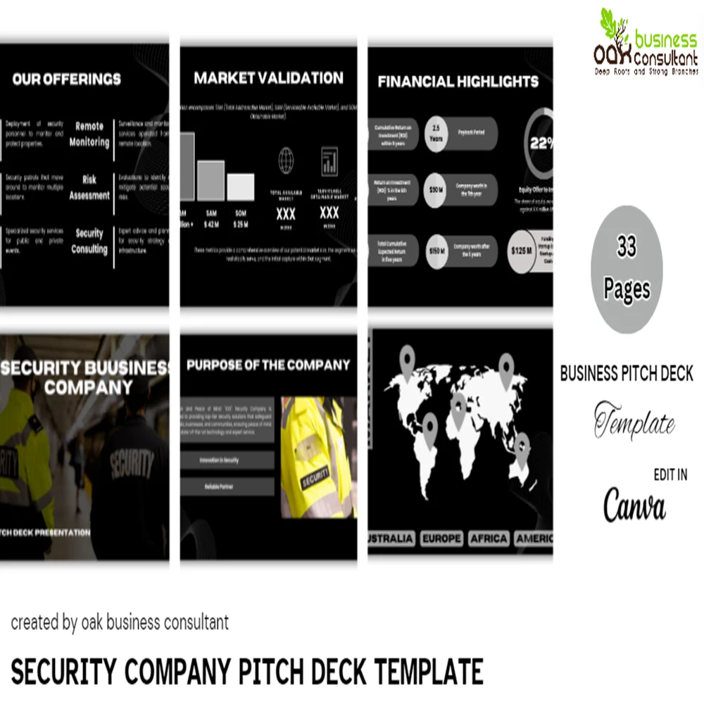 Security Company Pitch Deck - Oak Business Consultant